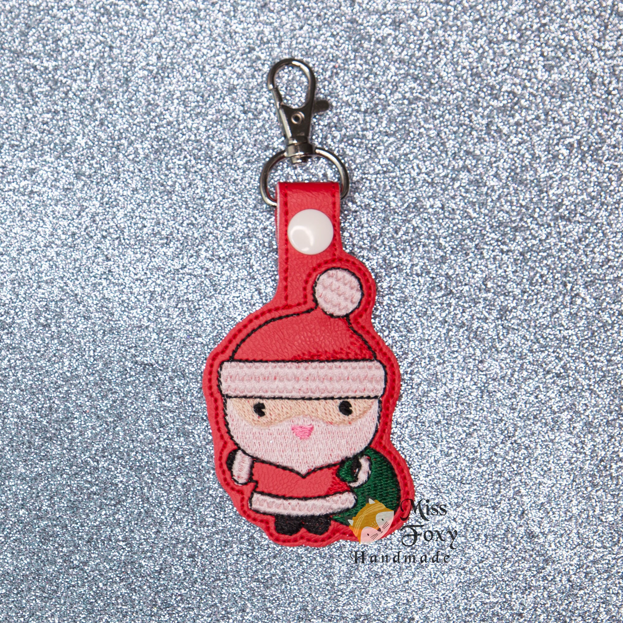 Santa Claus & Christmas Elf Vinyl Keychain Key Fob | Etsy