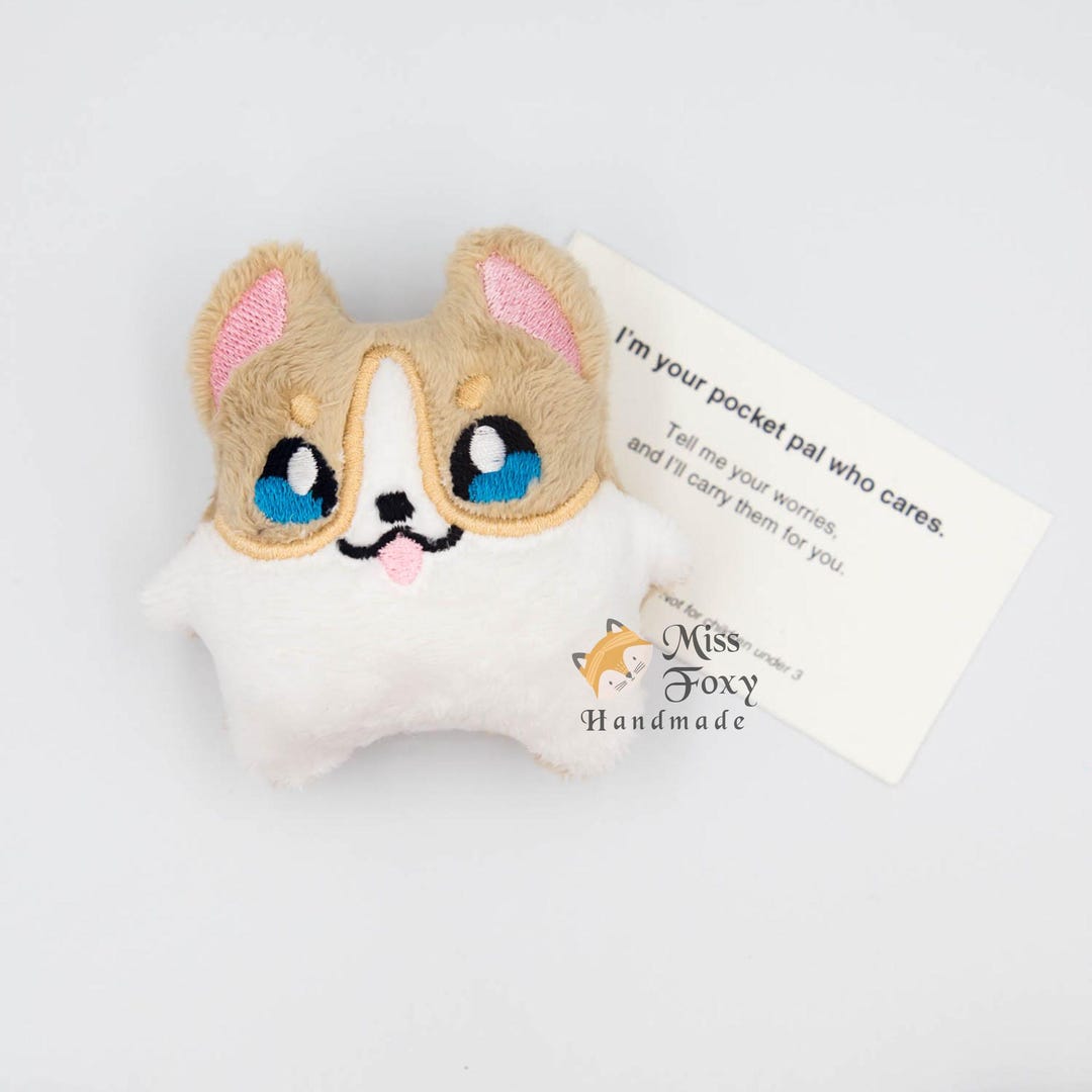 Corgi Dog Worry Pet Plush & Onesie – Mini Minky Pocket Pal, Embroidered ...