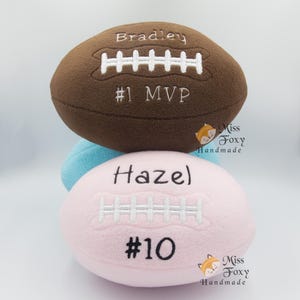 Personalized Football Plush Stuffie - Handmade Fleece Embroidered ...