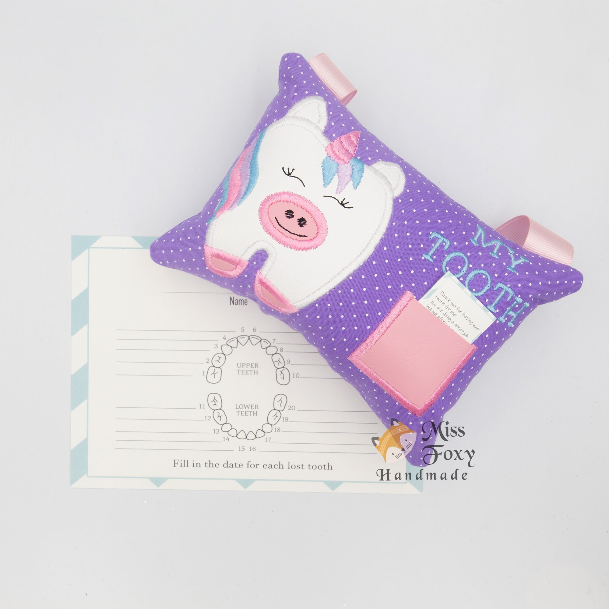 Cute Unicorn Lost Tooth Fairy Pillow | Personalized Tooth Bag | Lost ...