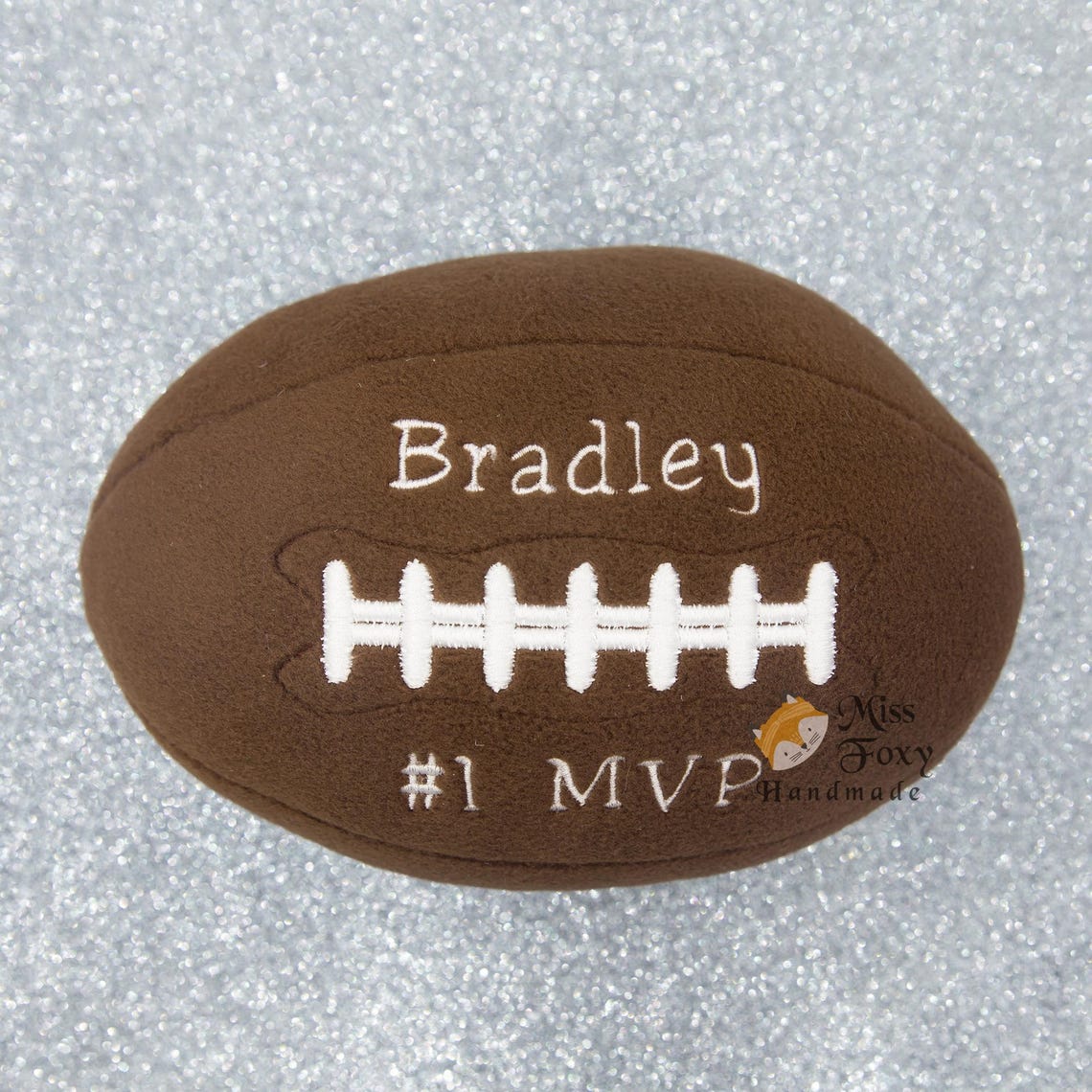 Personalized Football Plush Stuffie - Handmade Fleece Embroidered ...