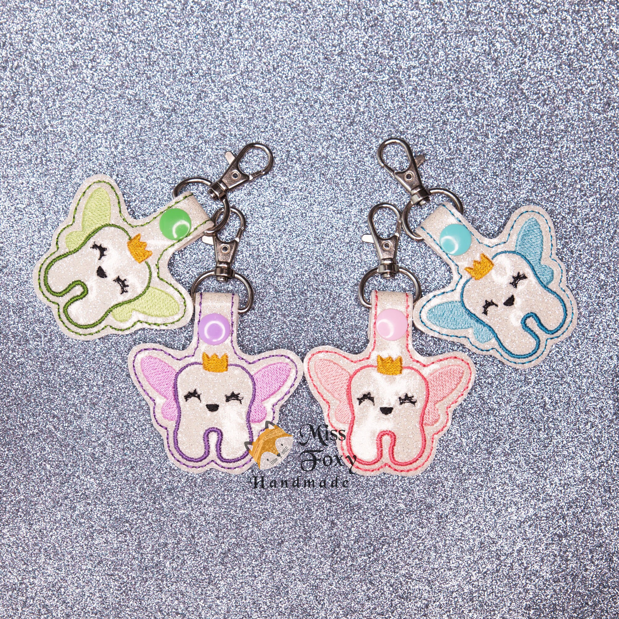 Cute Kawaii Tooth Fairy Glitter Vinyl Snap Tab Keychain Key - Etsy