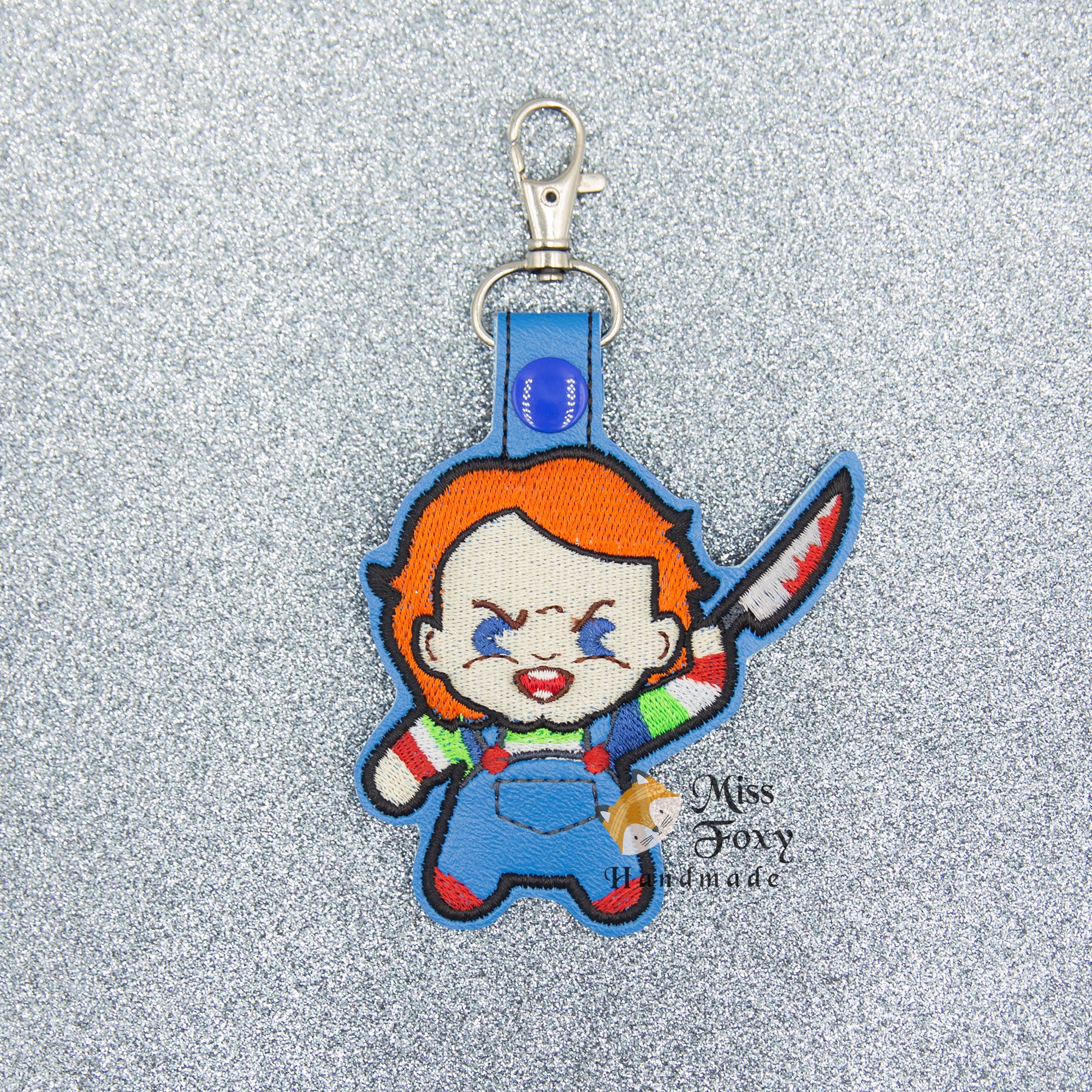 Chibi Horror Scary Movie Villains Vinyl Snap Tab Keychain | Key Fob ...