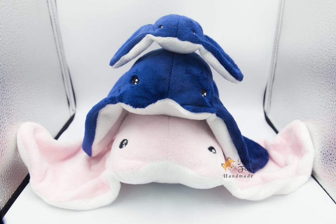 Stingray Plush Stuffed Animal Pillow Minky Soft Toy, Handmade Stuffie ...
