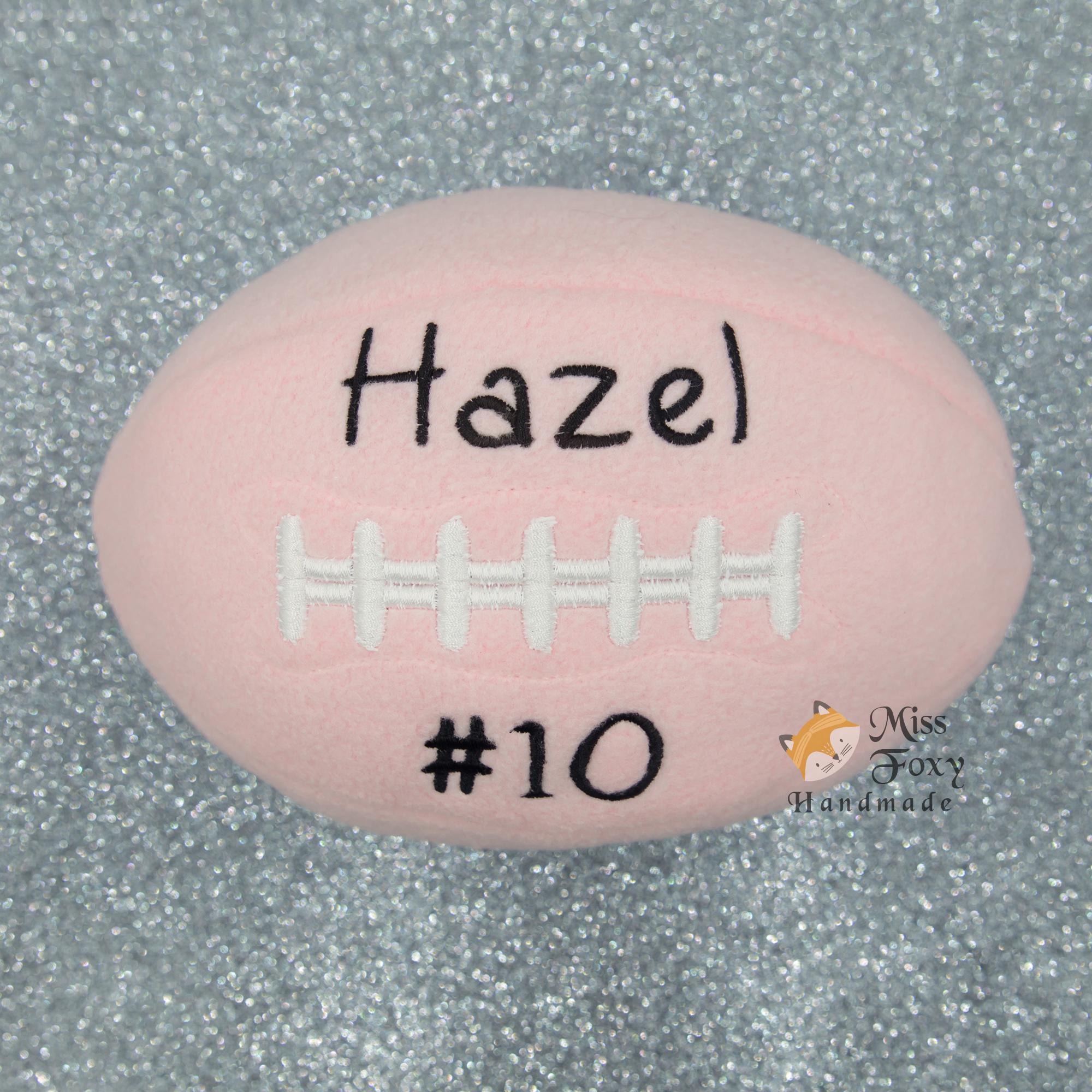 Personalized Football Plush Stuffie - Handmade Fleece Embroidered ...