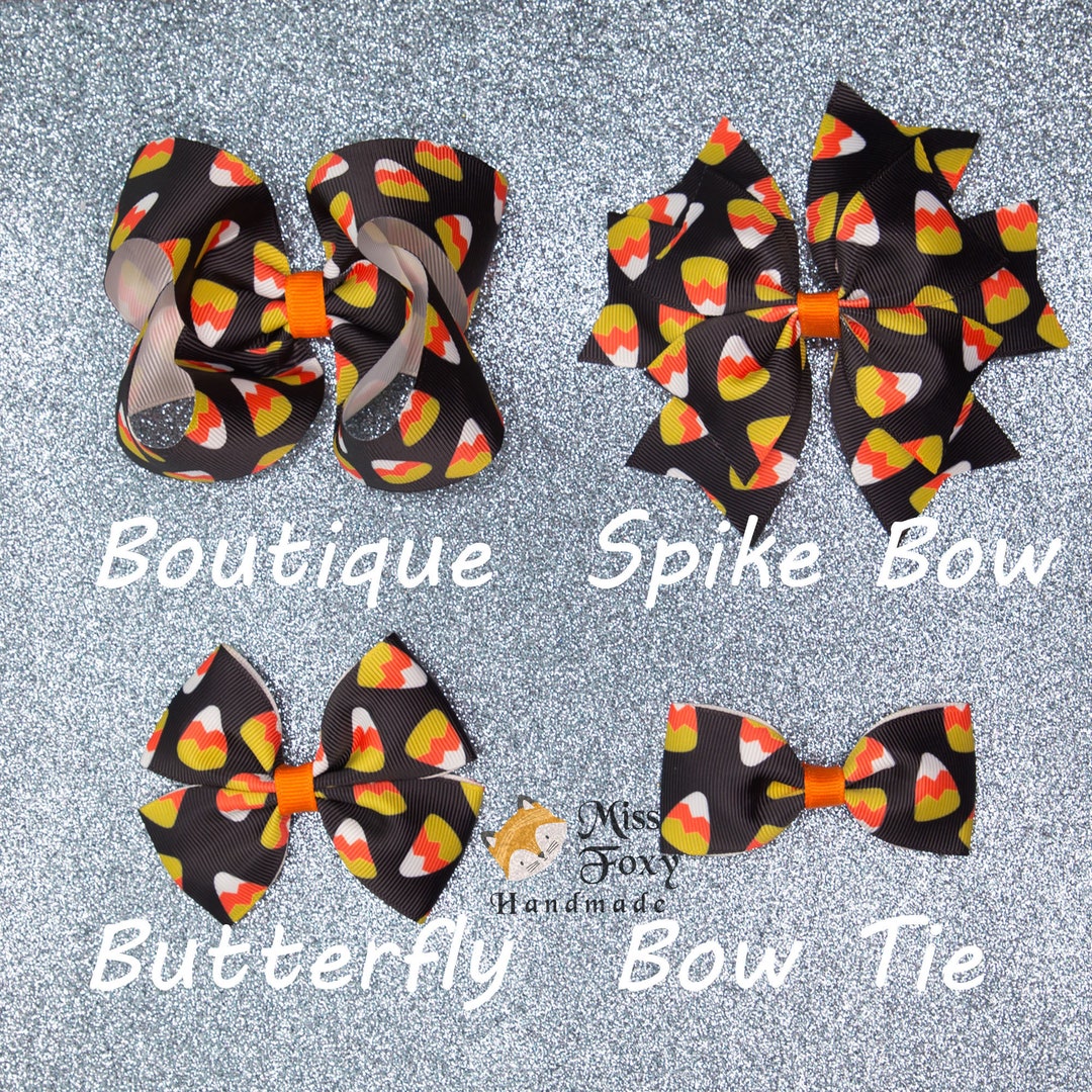 Halloween Candy Corn Ribbon Hair Bow Girls Toddler Hair Bows Clip Baby ...