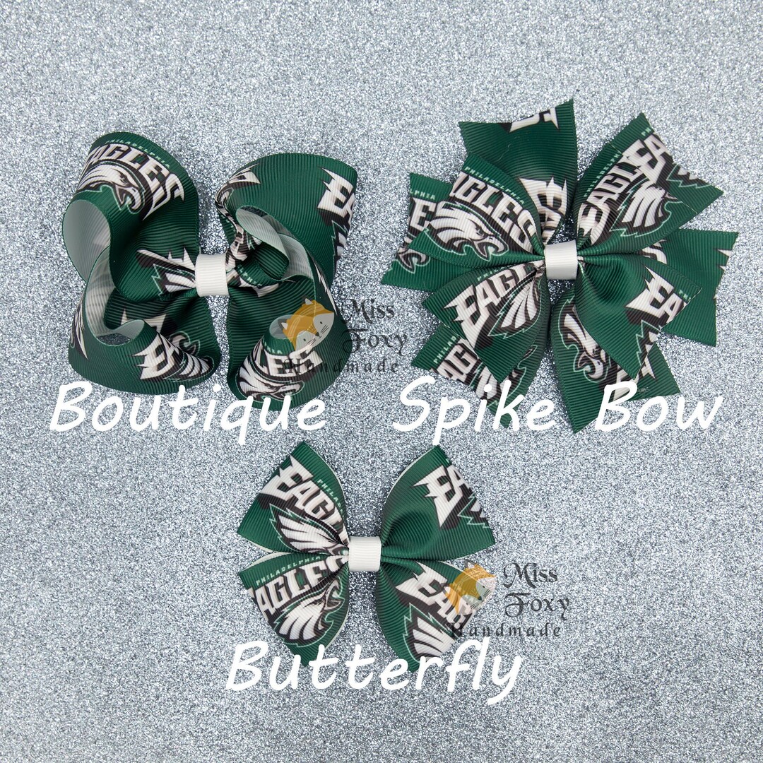 Philiadelphia Eagles Football Hair Bow | Toddler Girls Hair Bow | Baby ...
