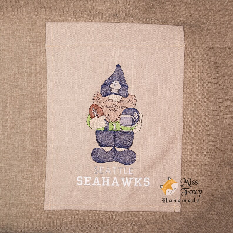 Football Gnome Seattle Seahawks Welcome Garden Flag Sign - Etsy
