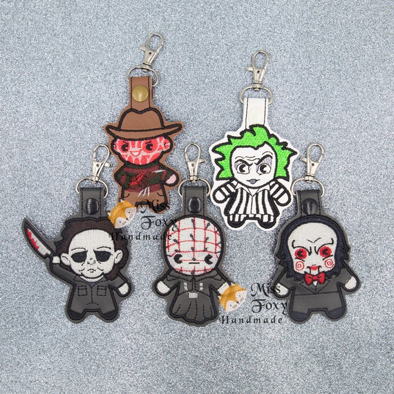 Chibi Horror Scary Movie Villains Vinyl Snap Tab Keychain - Etsy