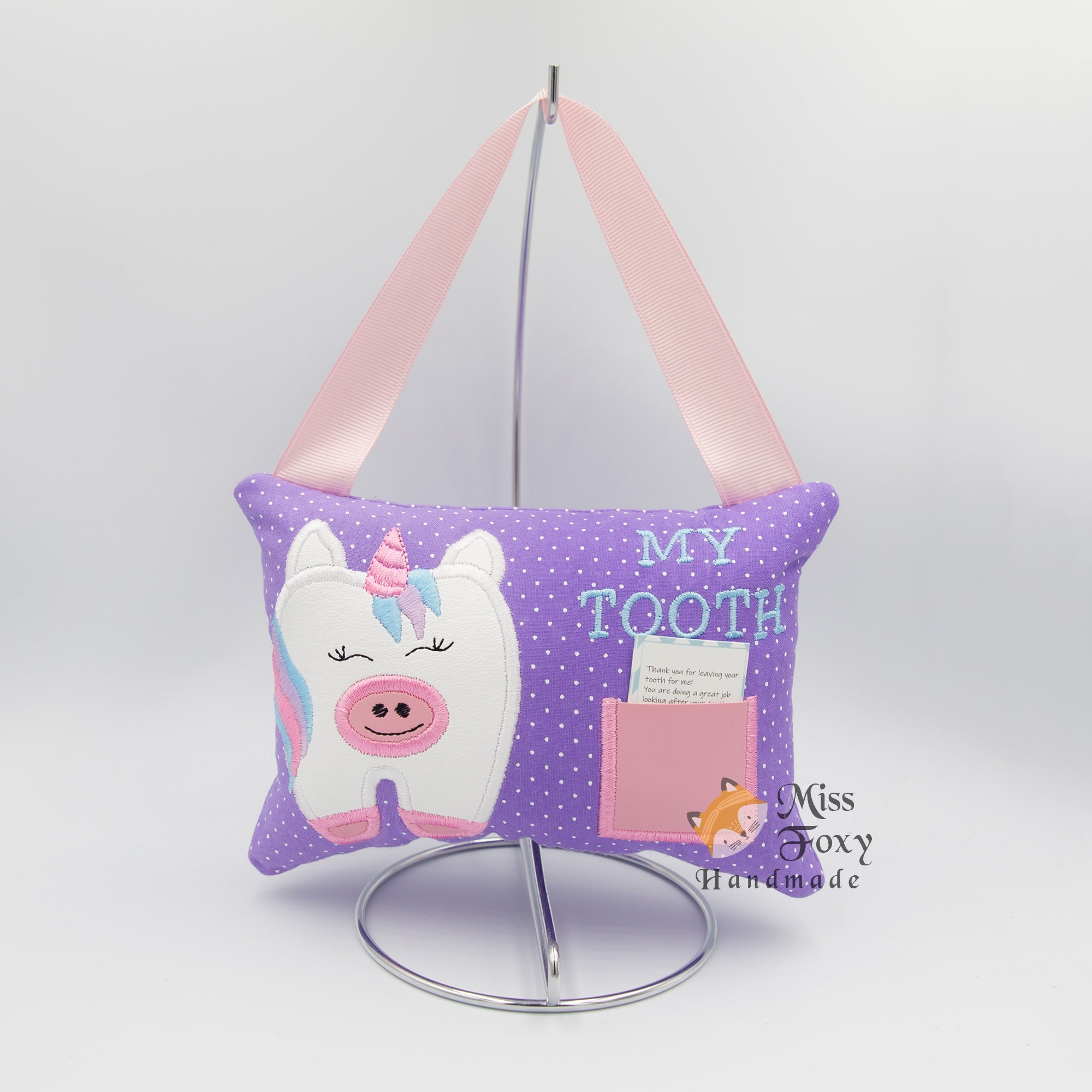 Cute Unicorn Lost Tooth Fairy Pillow | Personalized Tooth Bag | Lost ...
