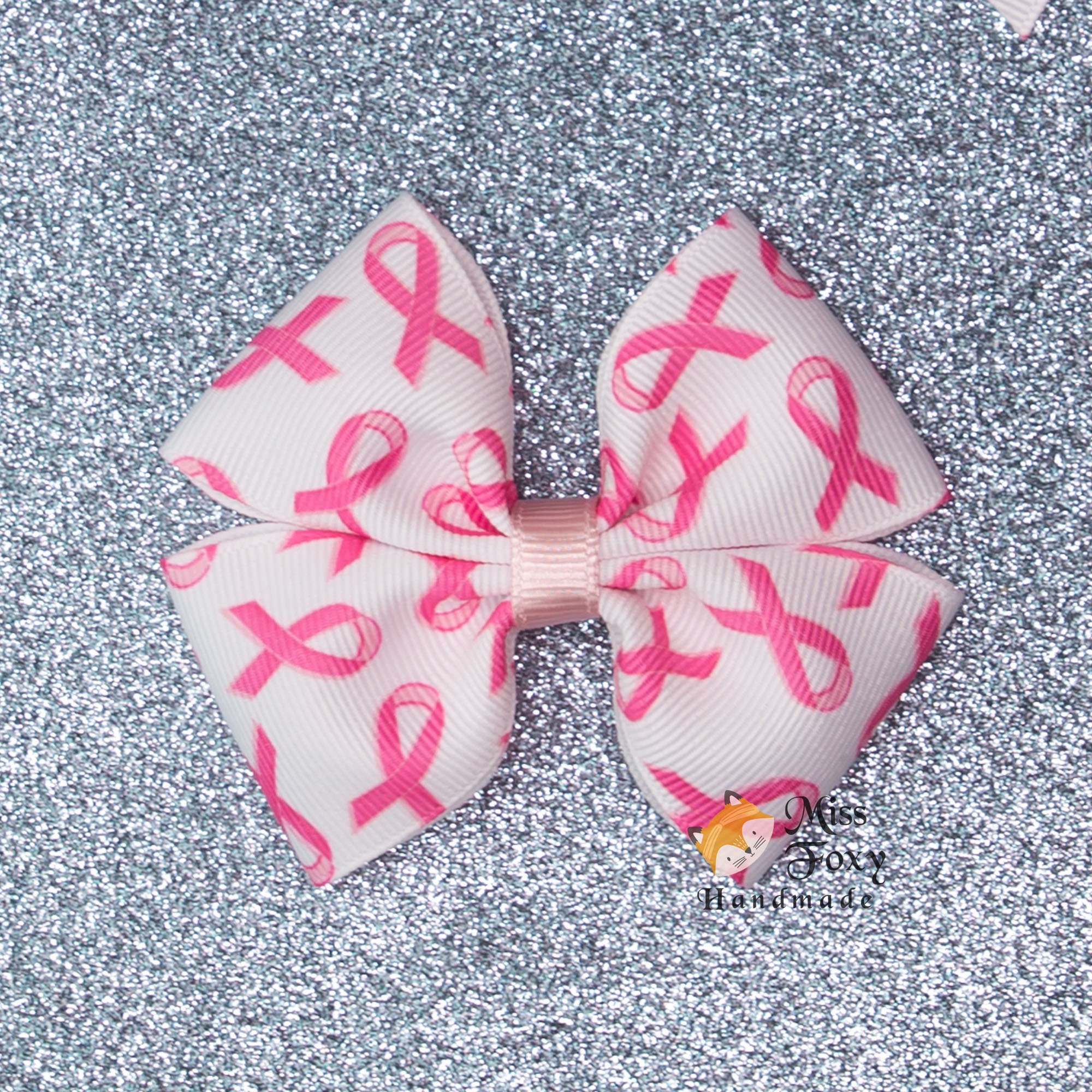 Breast Cancer Awareness Pink Ribbon Hair Bow Baby Hair Bows | Etsy
