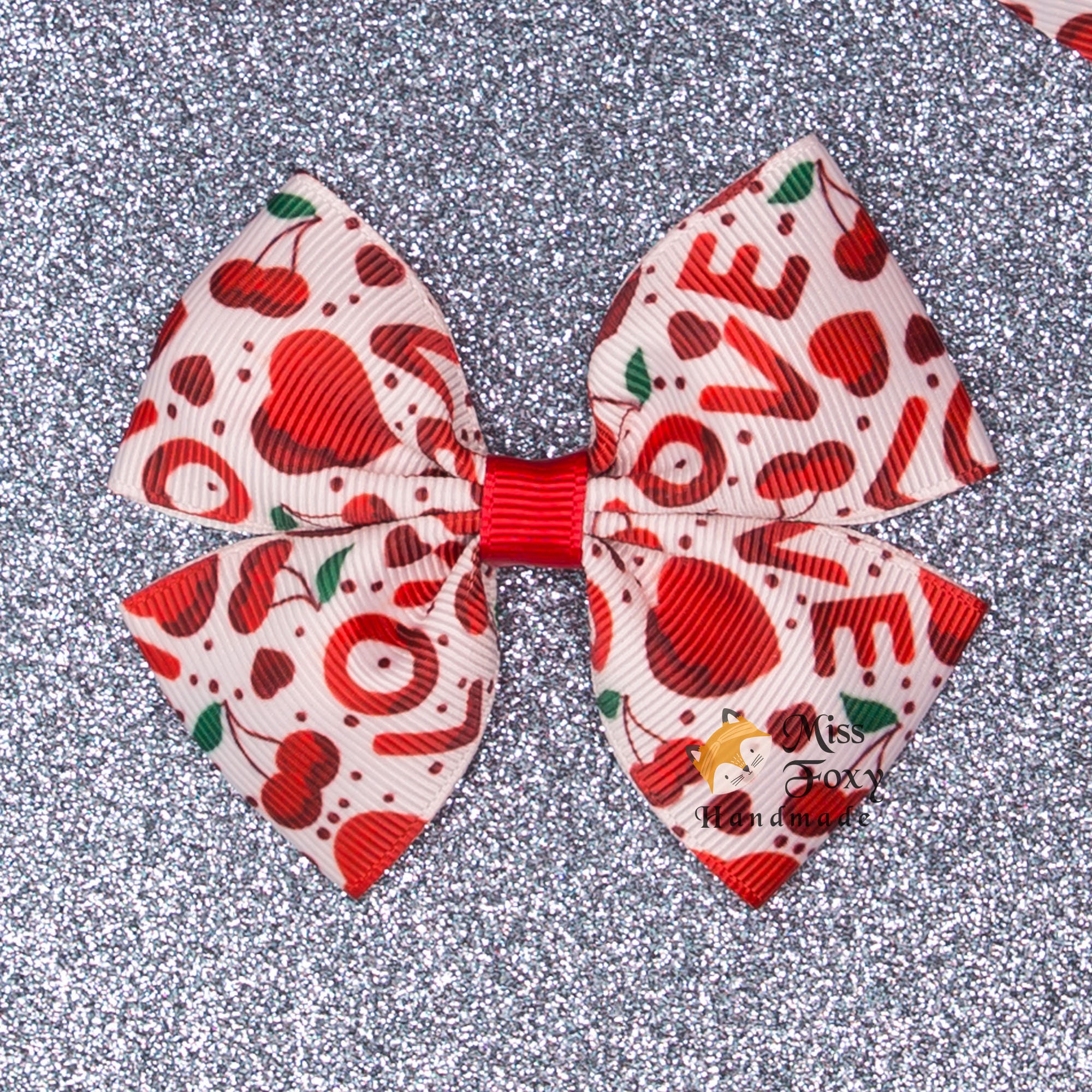 Valentine Cherry Love Ribbon Hair Bow Baby Hair Bows - Etsy