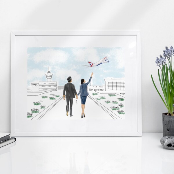 Flight Attendant Art - Etsy