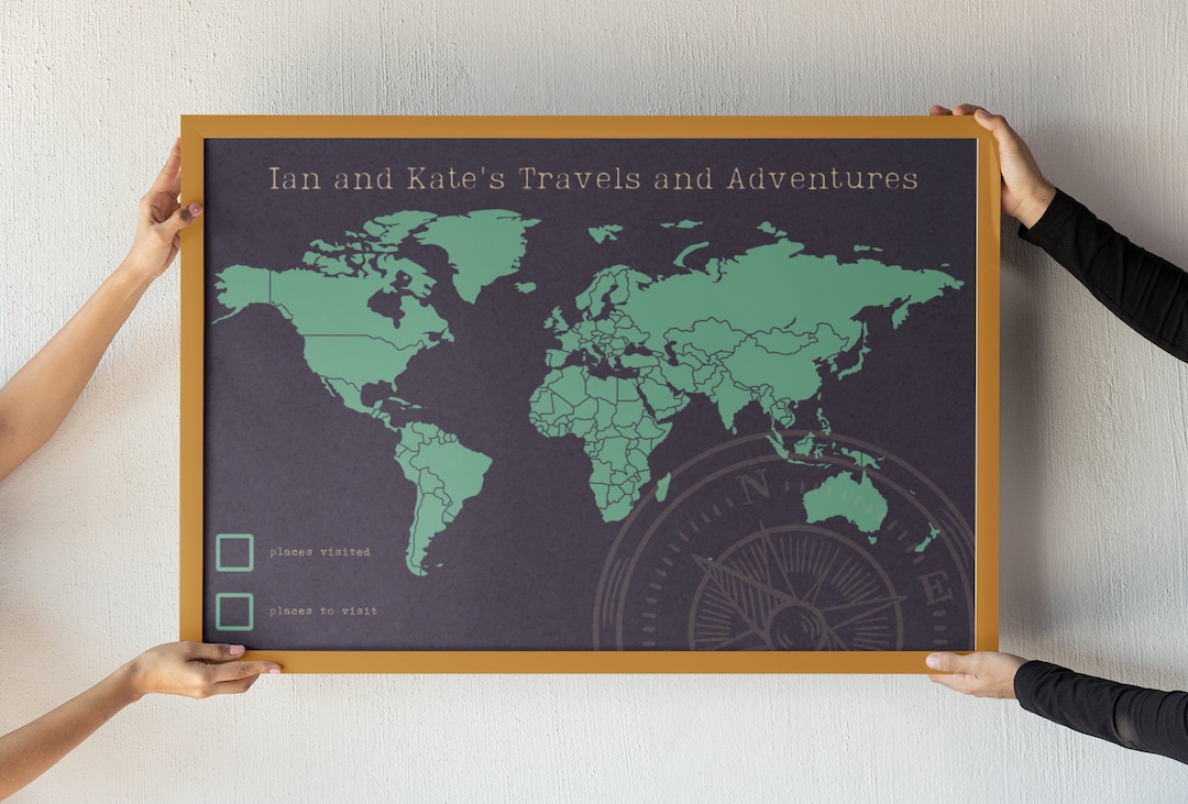 World Map Cork Pin Board Our Adventures Fully Customisable - Etsy