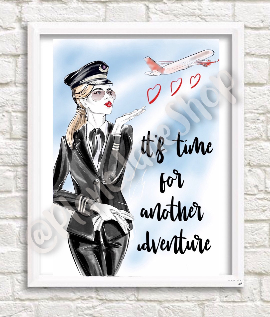 Female Pilot Print - Etsy
