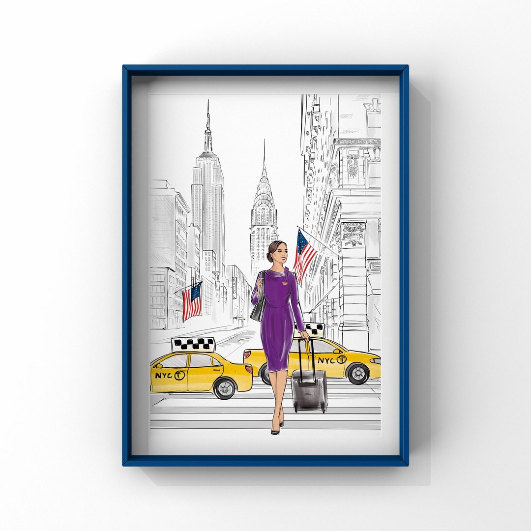 Delta Flight Attendant Print Cabin Crew Poster New York - Etsy