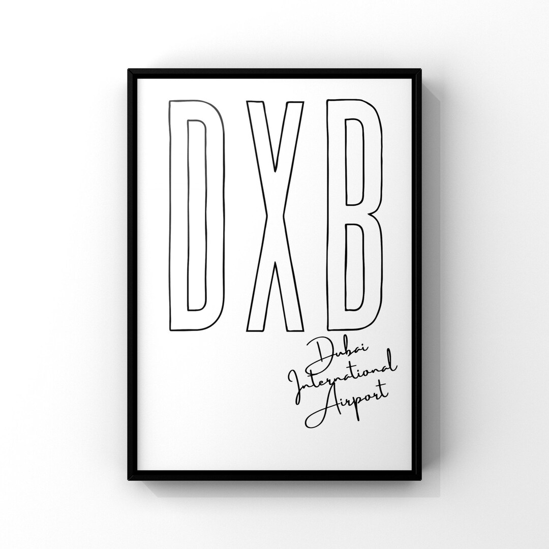 Dubai DXB Airport Code Prints - Etsy