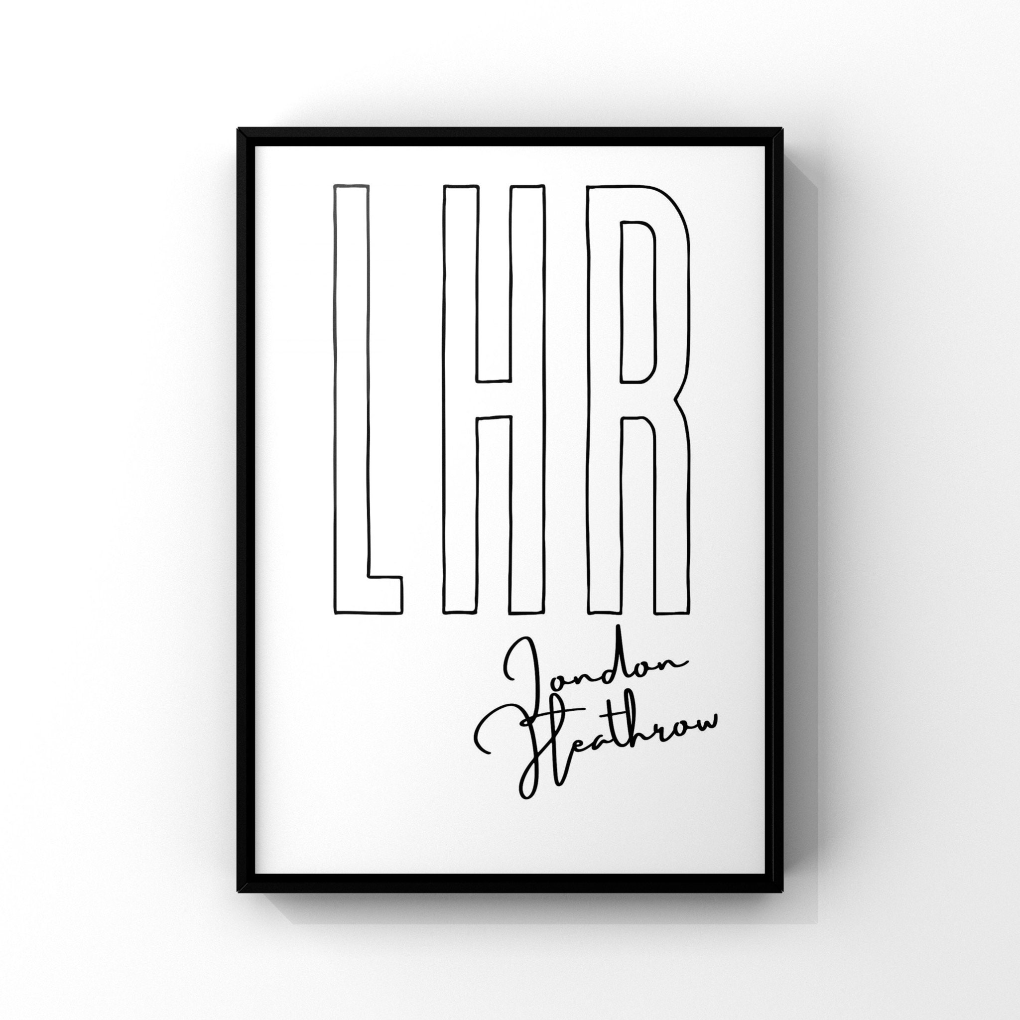 LHR London Heathrow Airport Code Prints 3 for 2 on all | Etsy