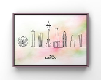 One Line Drawing Seattle - Etsy