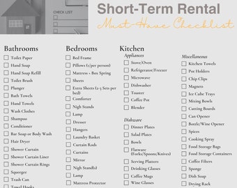 Short Term Rental Inventory Restock Checklist - Digital Download - PDF ...