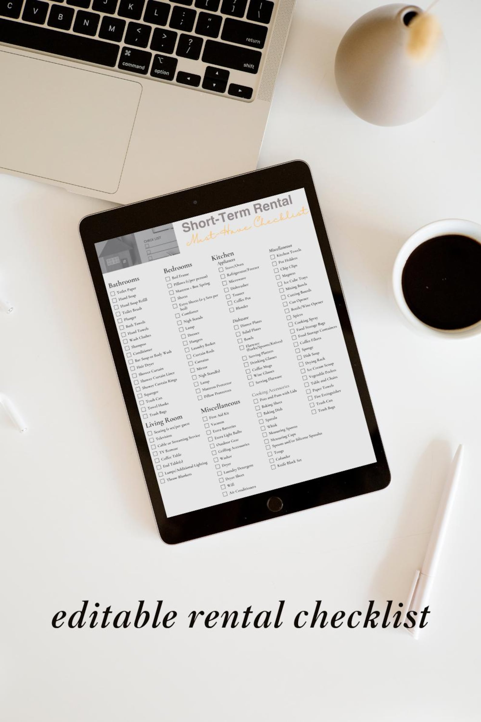 Short Term Rental Inventory Checklist - Airbnb Inventory Checklist ...