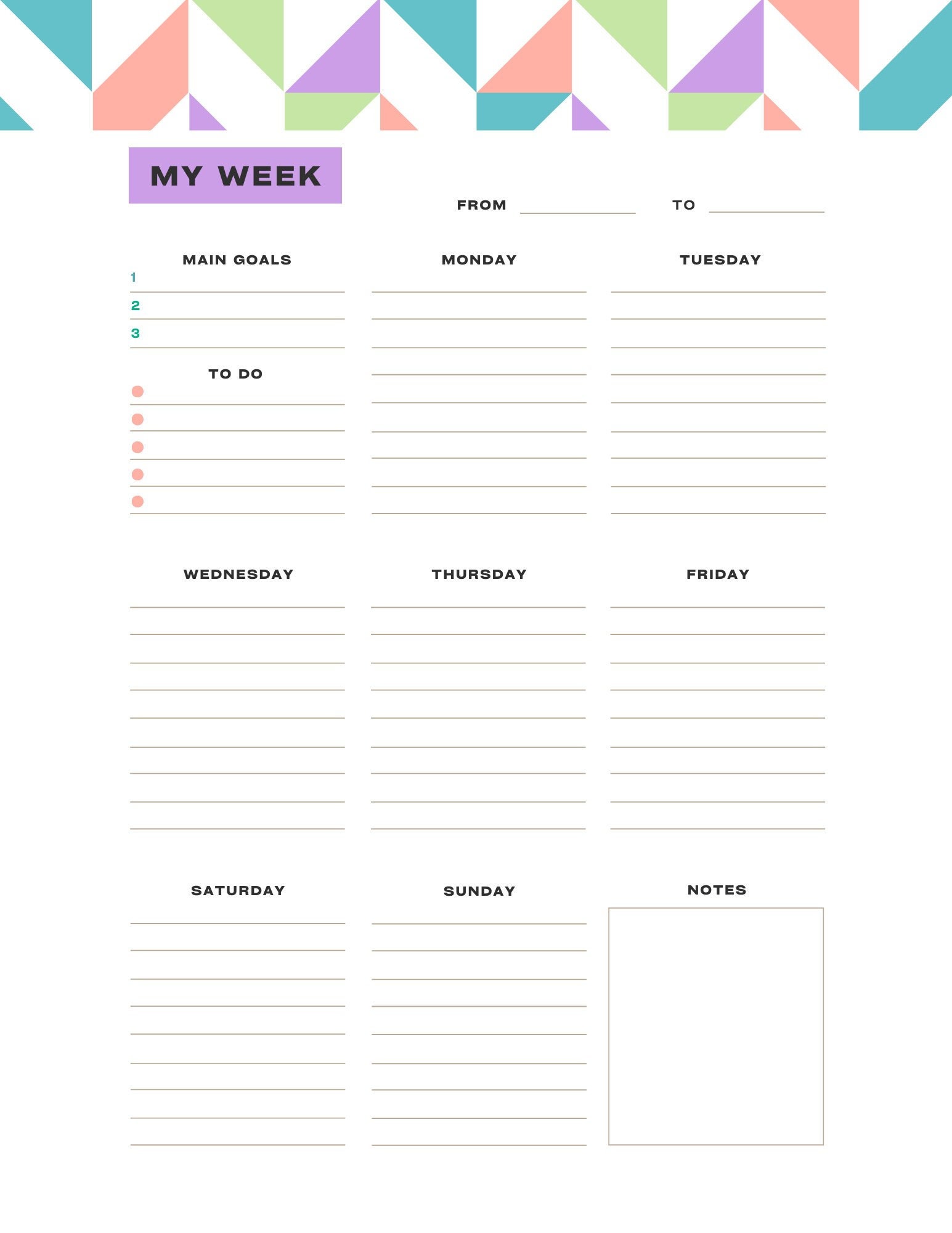 Weekly Planner Digital Download - Digital Weekly - Printable Planner ...