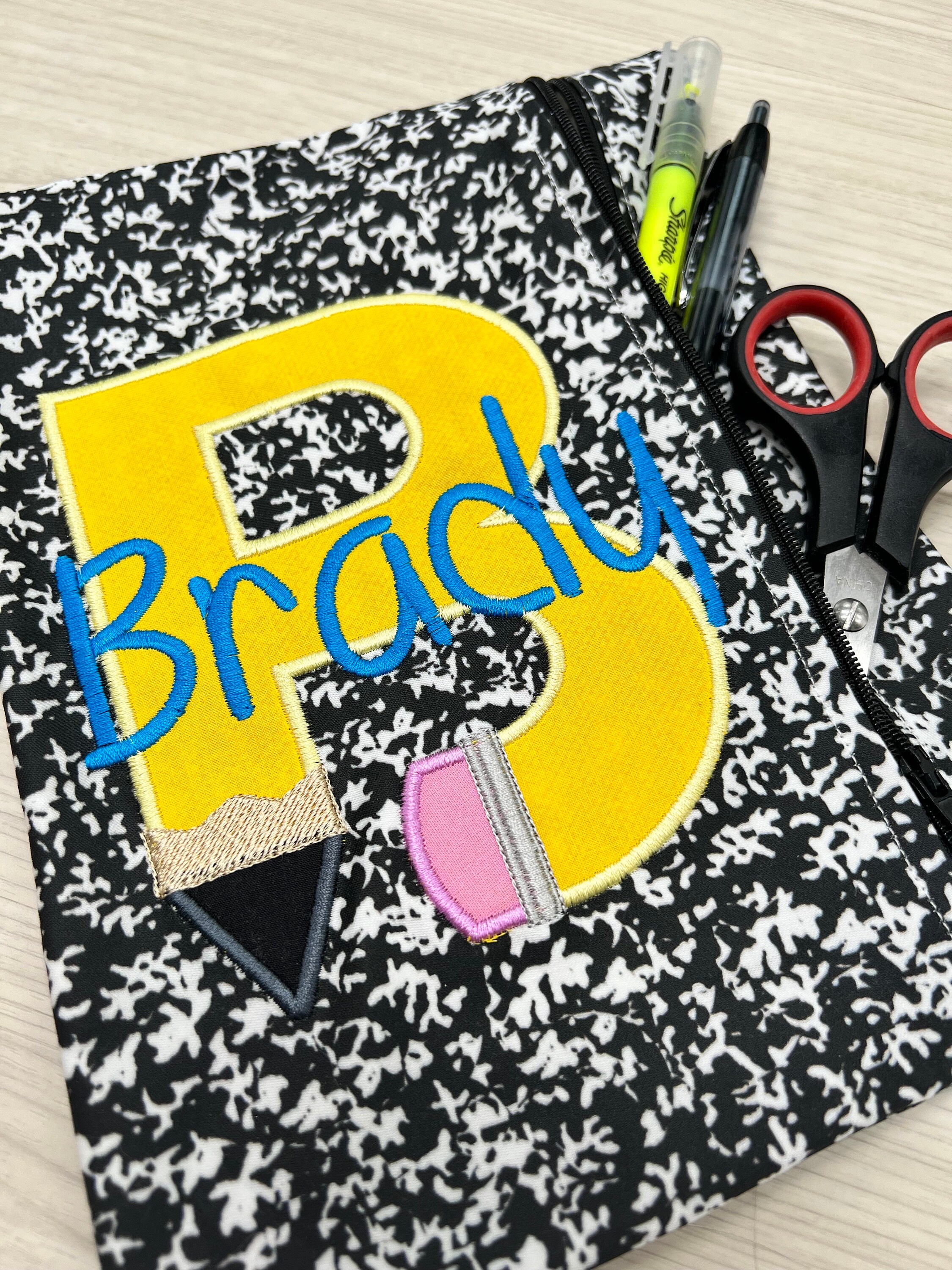 Embroidered Personalized Pencil Pouch | Custom Pencil Case | Back to ...