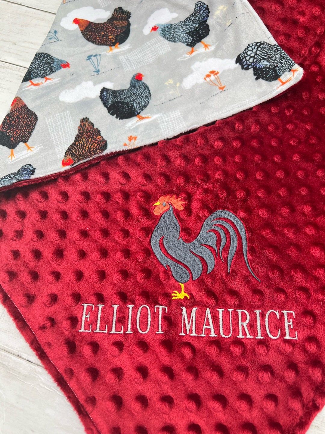 Chicken Farm Personalized Baby Crib Blanket | Personalized Rooster ...