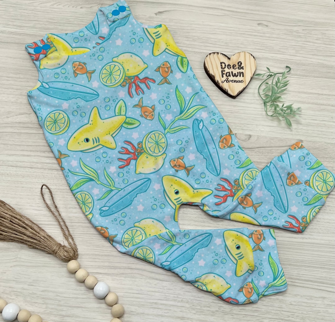 Lemon Shark Baby Tank Romper Sea Life Summer One Piece Fish Romper ...