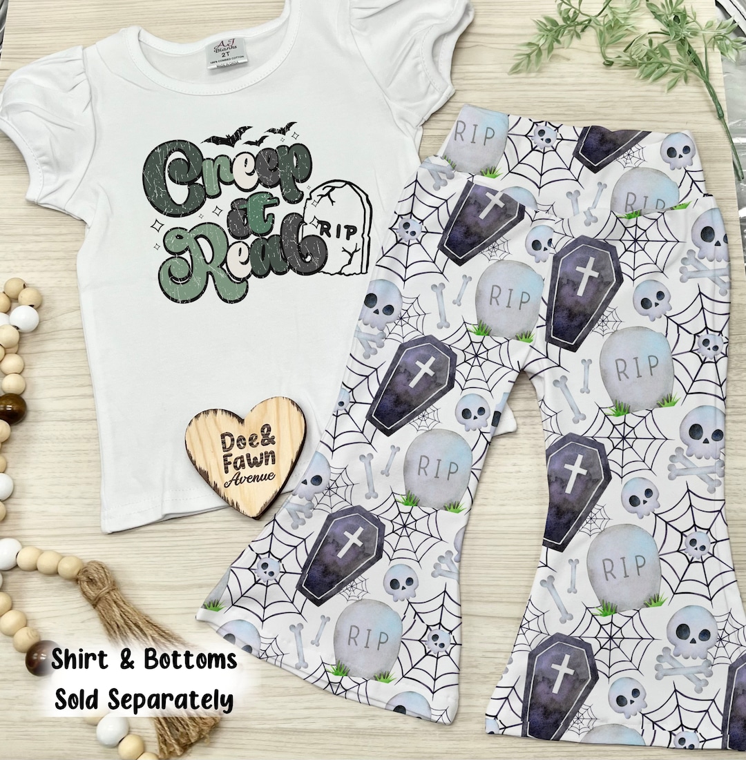 Halloween Creep It Real Flared Pants Girl Outfit | Baby Groovy ...