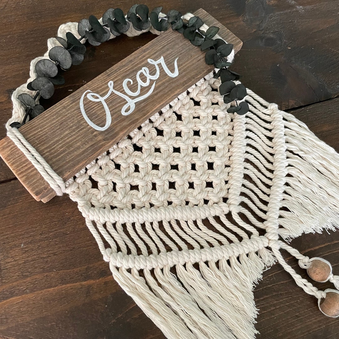 Macrame Name Sign / Wood and Eucalyptus Wall Hanging - Etsy