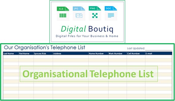 Digital Download: Organisational Telephone List Company | Etsy