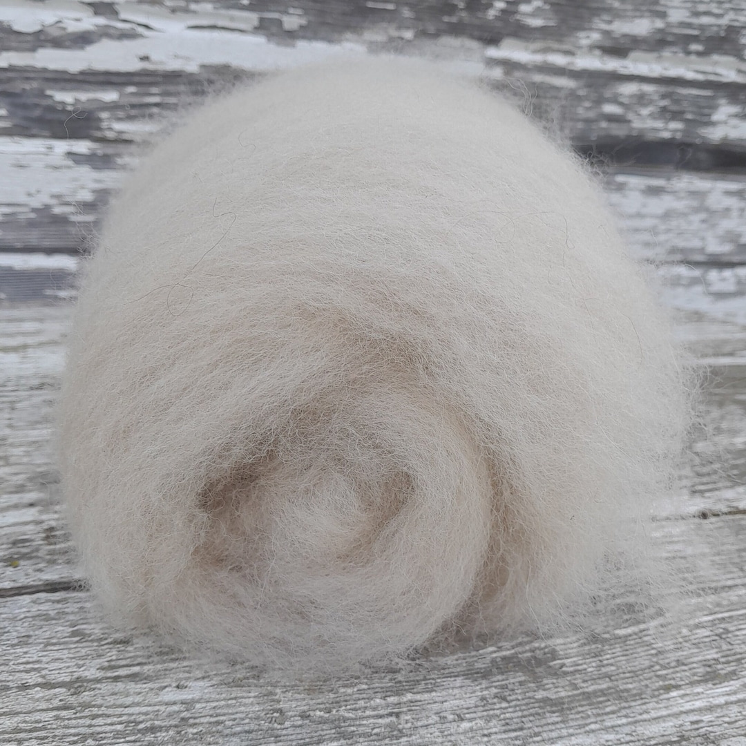 Creamy White Huacaya Alpaca Fiber Batt: 2 Oz. for Spinning, Felting ...