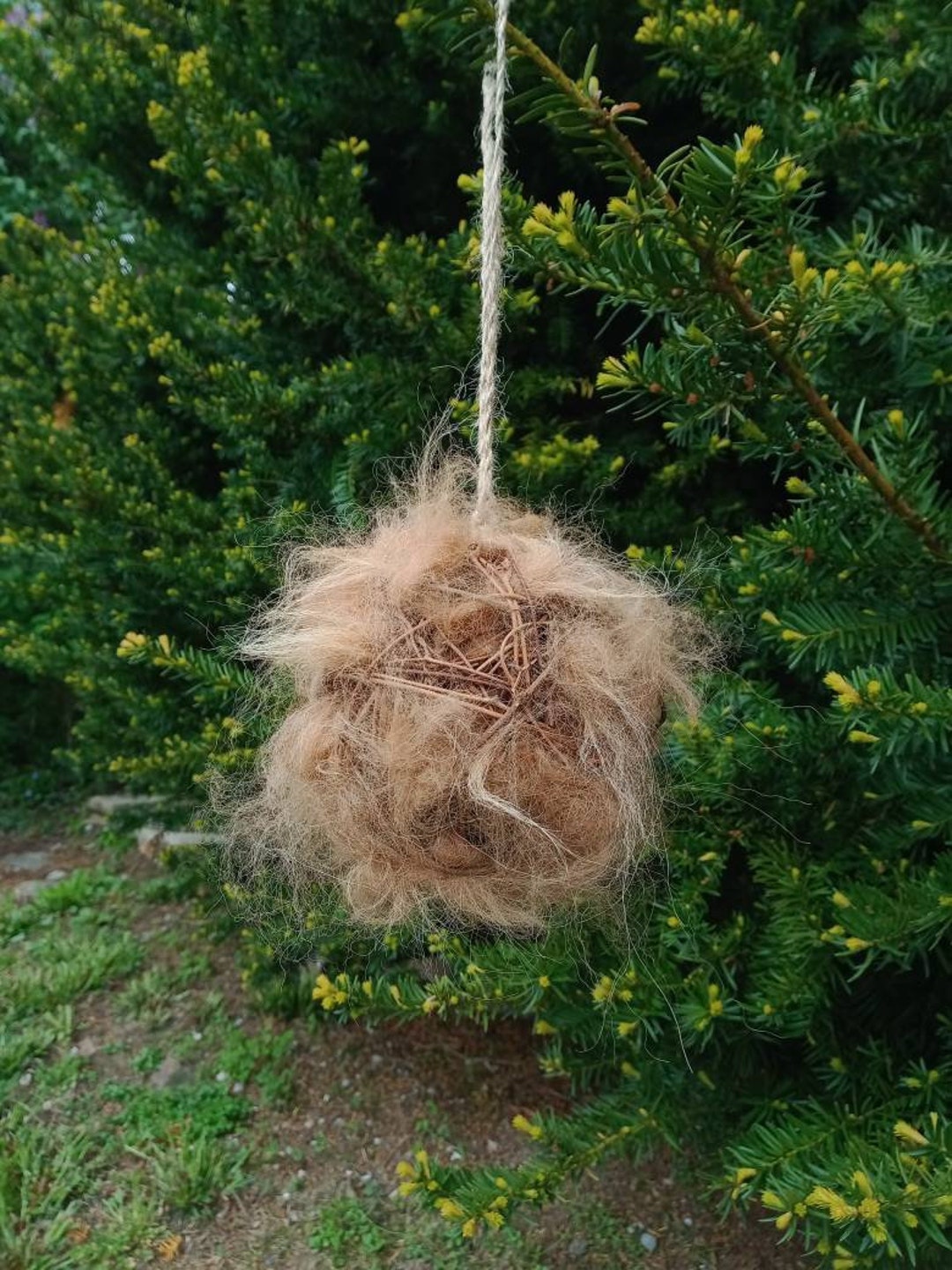 All Natural 6 Bird Nesting Ball Alpaca Fiber Filled Grapevine Bird ...