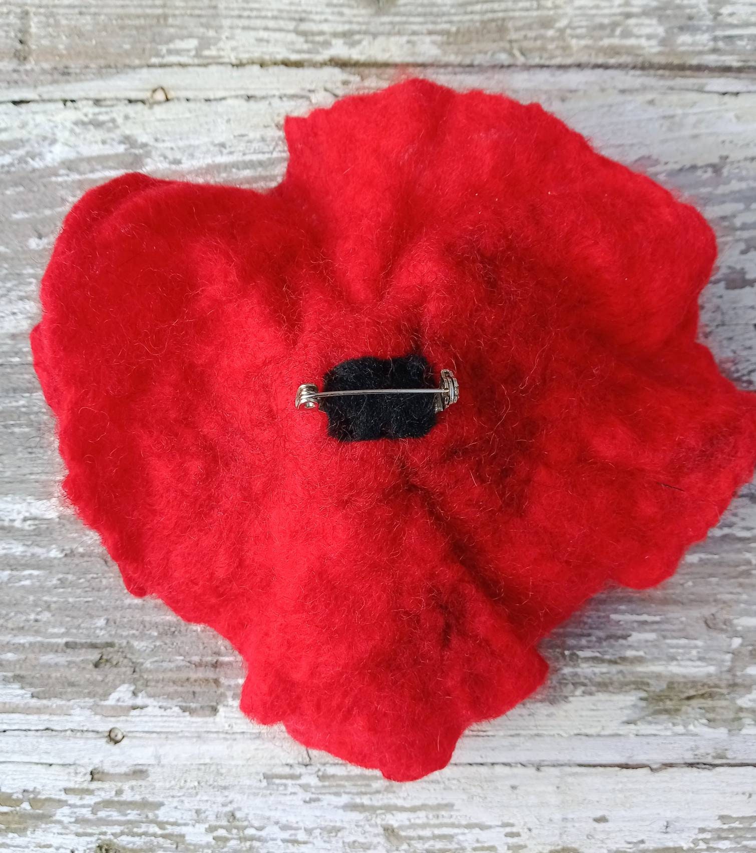 Large Handfelted Red Poppy Brooch All Natural Materials Beautiful ...