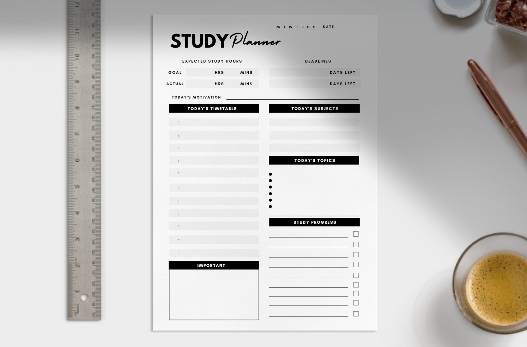 Student Planner Study Organiser Study Printable Study | Etsy UK