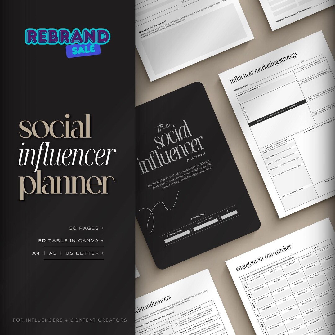 RB SALE* Ultimate Influencer Planner • Social Media Influencer ...