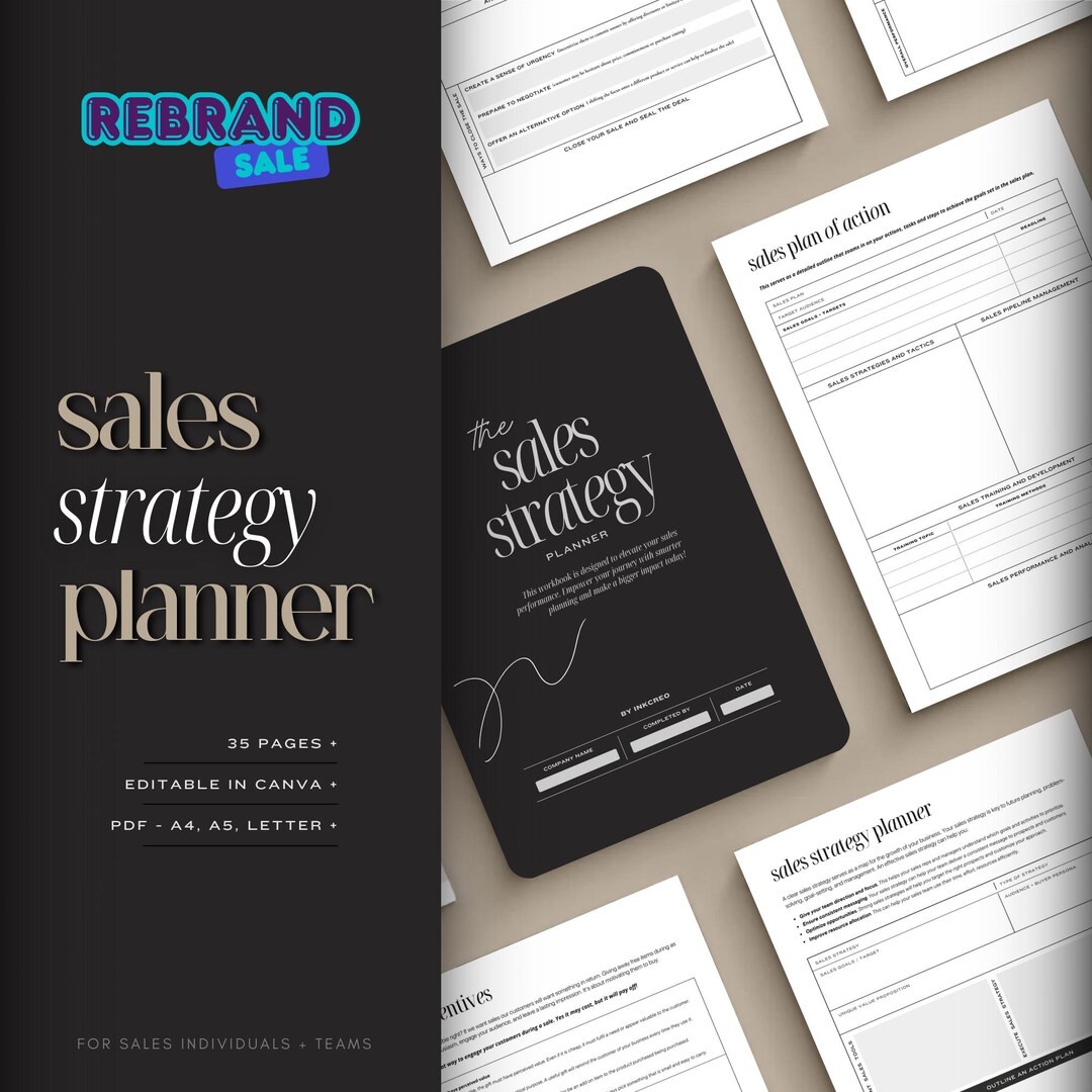 RB SALE* Sales Workbook • Plan Your Sales • Sales Strategy Planner ...