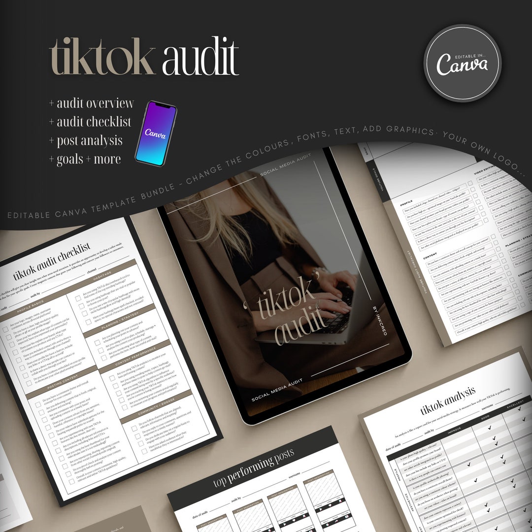 Editable Tiktok Audit Template Social Media Audit Tiktok Strategy Audit Your Tiktok Channel ...