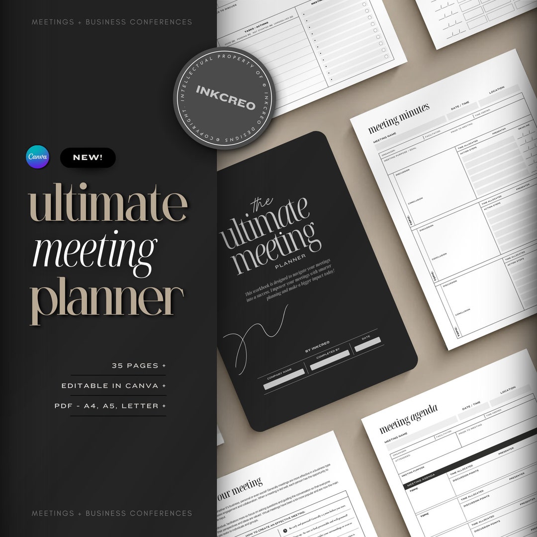 Ultimate Meeting Workbook Plan Your Meeting Meeting Notes Planner ...