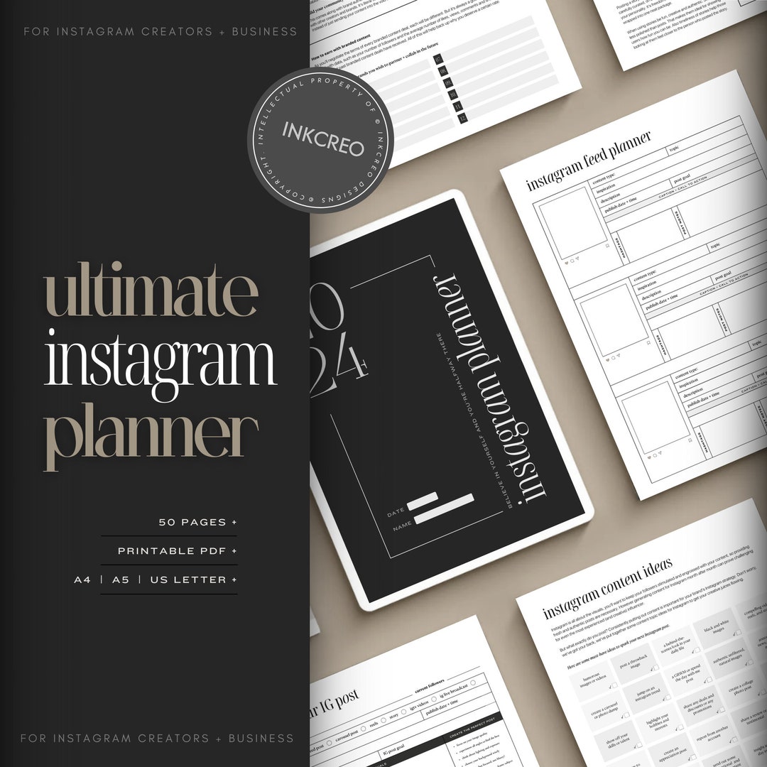 Ultimate Instagram Workbook Plan Your Content Instagram Influencer ...