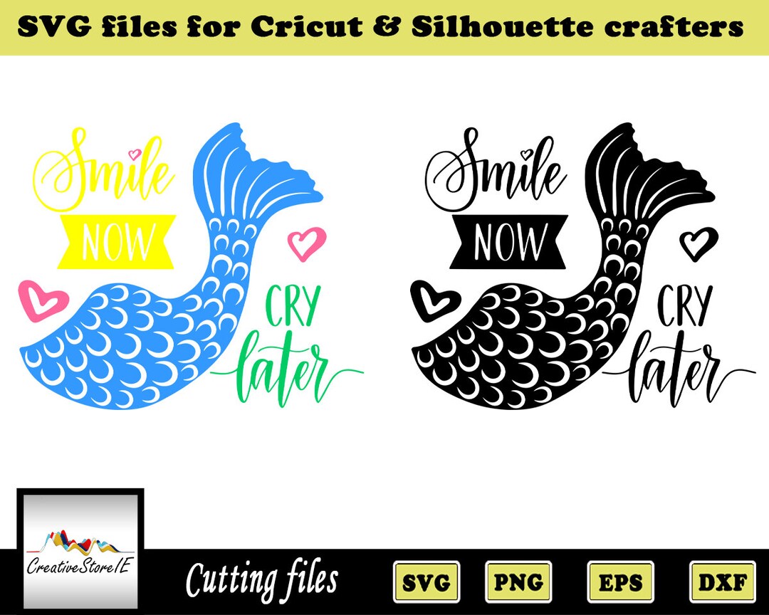 Sonríe ahora llora más tarde svg, Mermaid svg, Mermaid tail svg ...