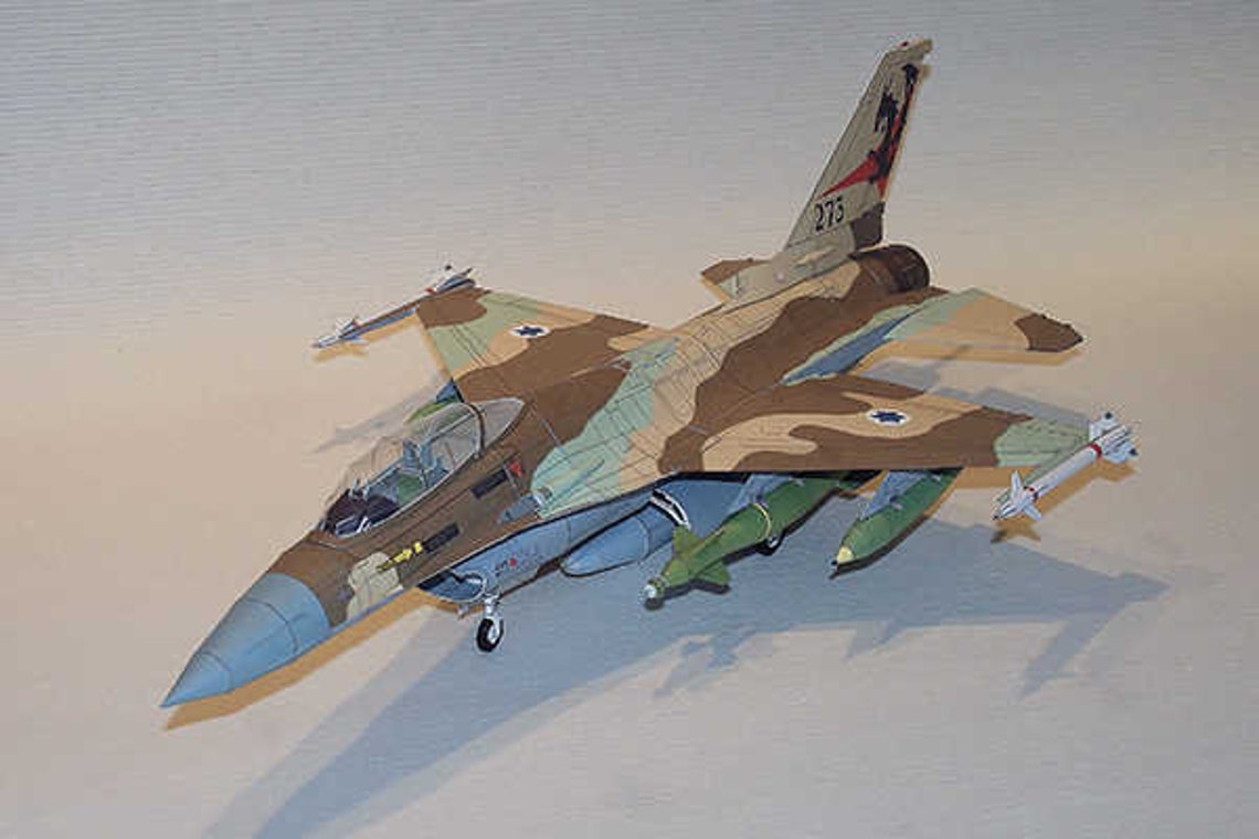 F-16 Falcon Aircraft PaperCraft Paper Color Model Plans & | Etsy