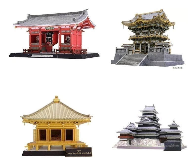 Japan Castles Papercraft Paper Color Model Plans & - Etsy Australia