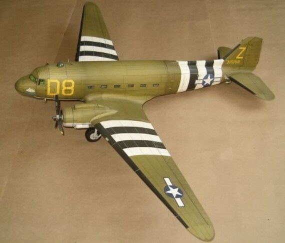 Douglas C-47 Skytrain Aircraft PaperCraft Color Model Plans & | Etsy