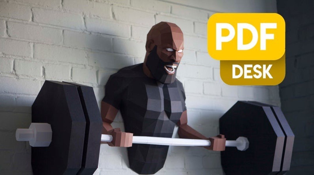 Buy Muscle Man Papercraft, 3D Paper Model, Paper Craft, Wall Decoration ...