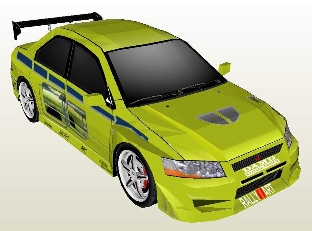 Buy Mitsubishi Lancer Evolution Papercraft, 3D Paper Model Car, Paper ...