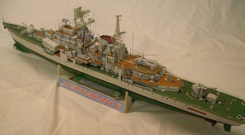 Sovremenny Class Destroyer Soviet Battle Ship Papercraft Paper - Etsy