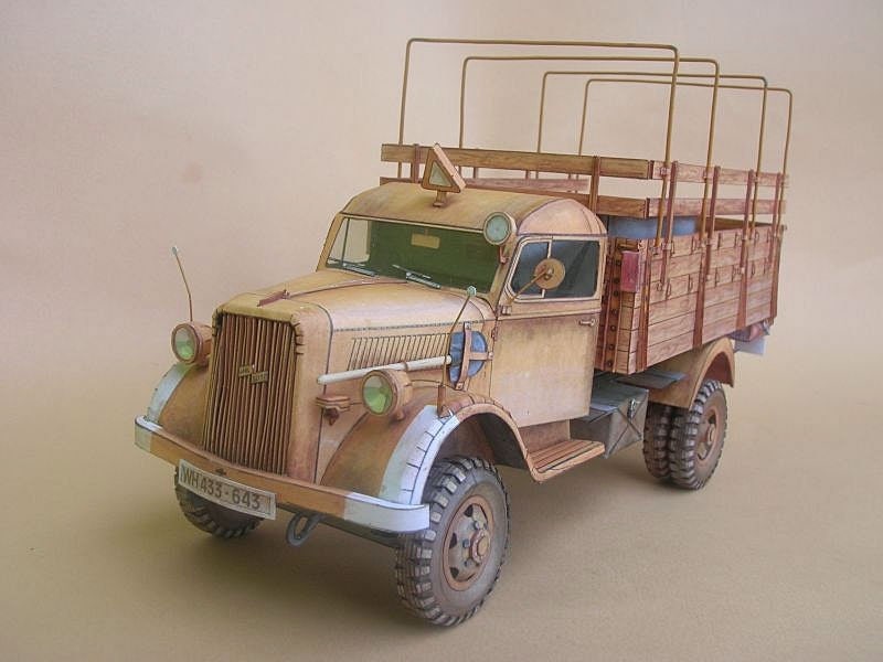 Opel Blitz Truck Papercraft Paper Color Model Plans & - Etsy UK
