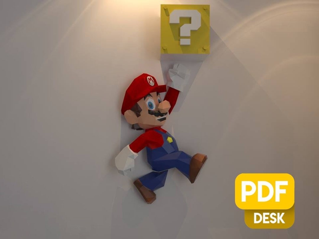 Mario Bros PaperCraft 3D paper model paper craft wall - Etsy México